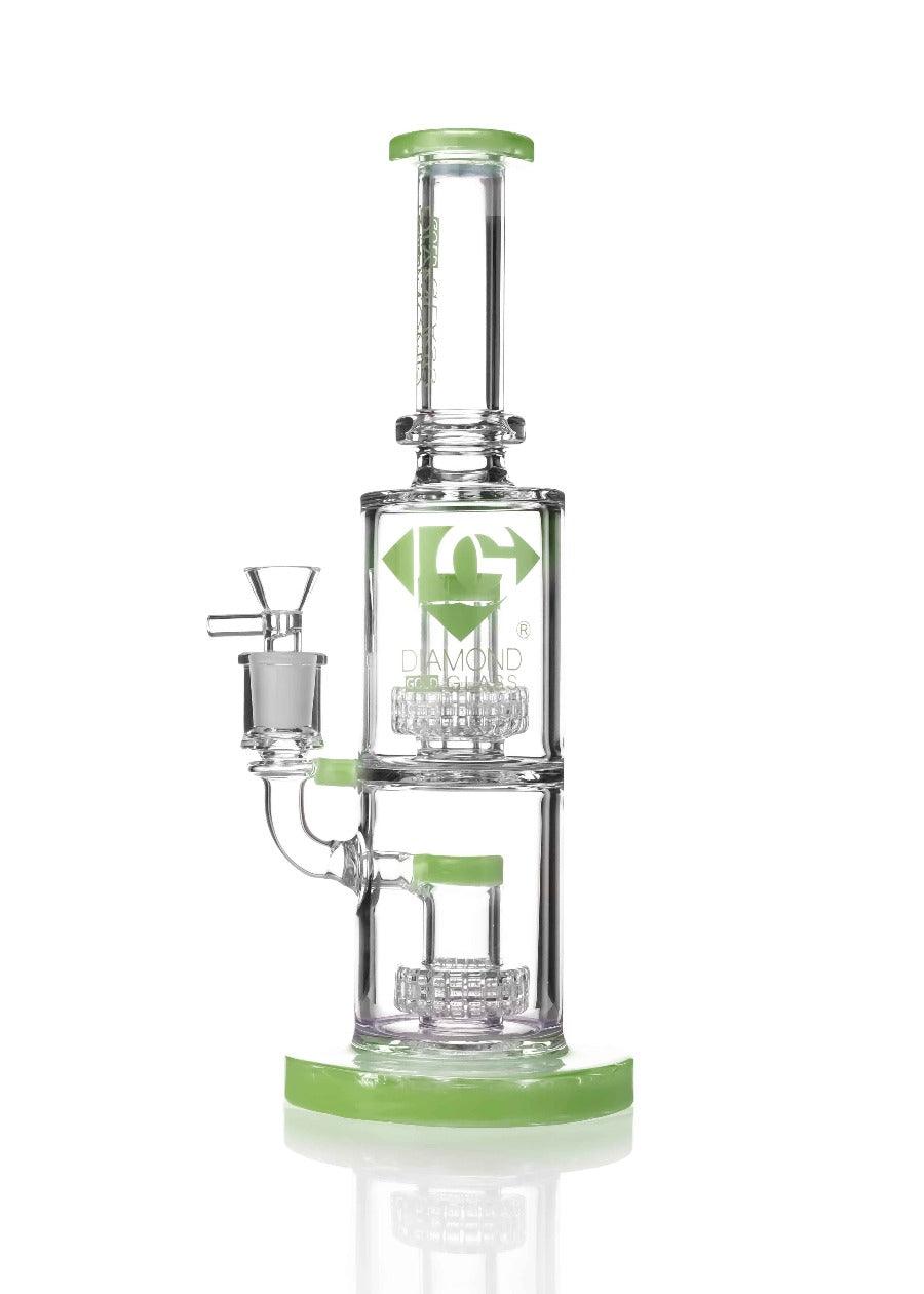 12" Double Matrix Bong | Diamond Glass® | 15% Off + Free Shipping
