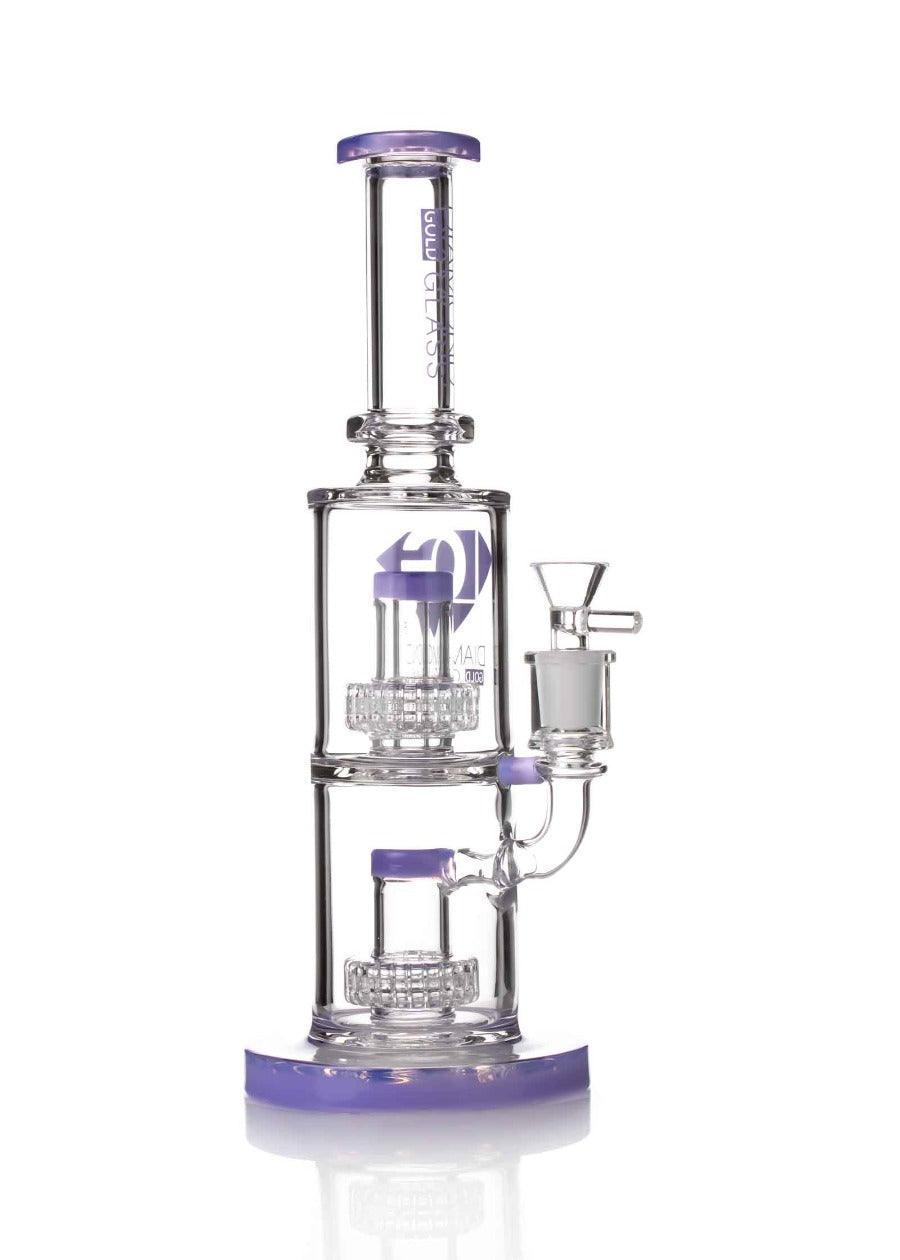 12" Double Matrix Bong | Diamond Glass® | 15% Off + Free Shipping