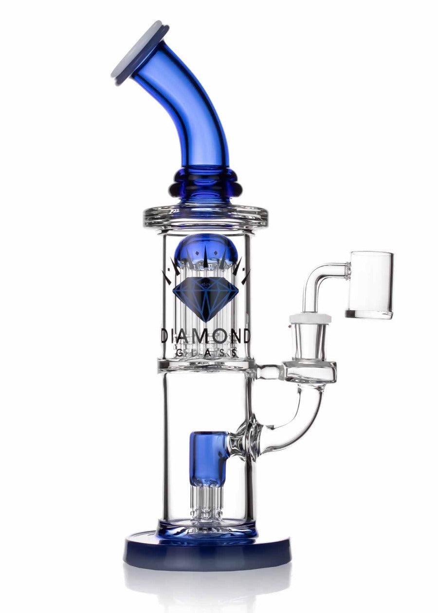 Diamond Glass Double Tree Perc Dab Rig | 15% Off + Free US Shipping