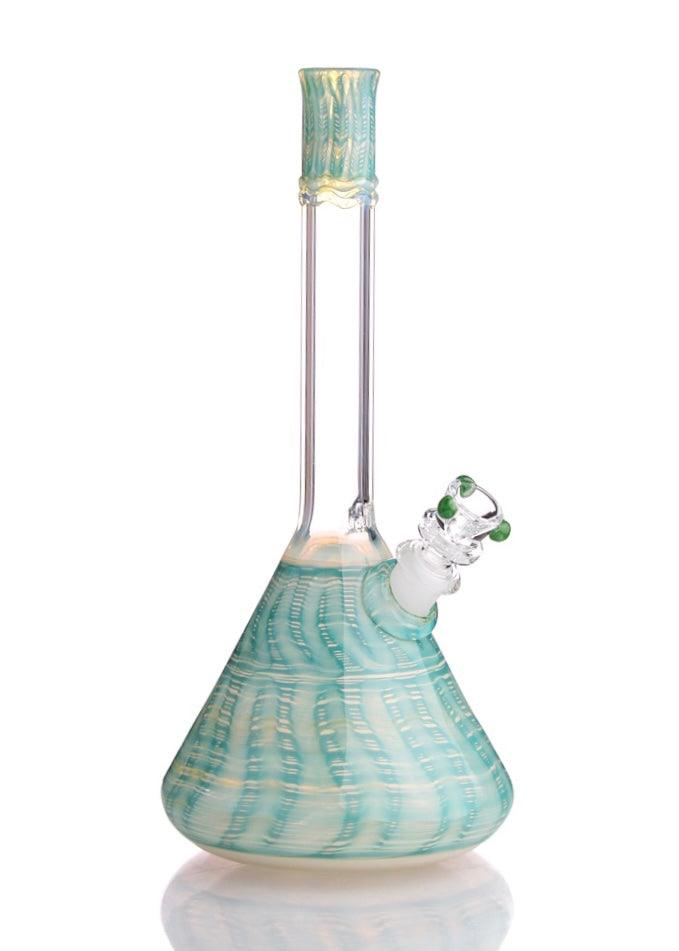 HVY Glass 26mm Teal Raked Beaker Bong